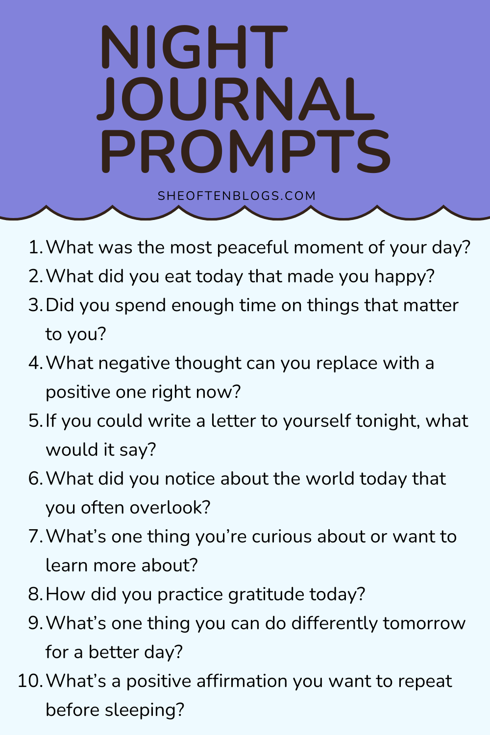Night Journal Prompts: 30 Questions to Ask Yourself to Reflect, Unwind ...